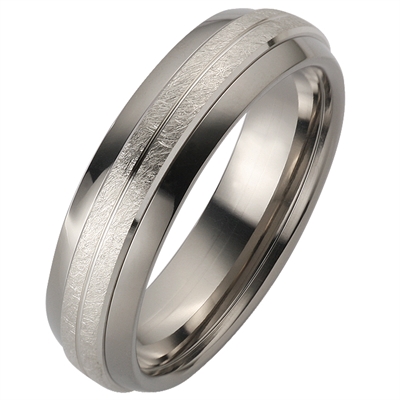 Elegant Vielsesringepar i Titanium og 8 kt. Hvidguld