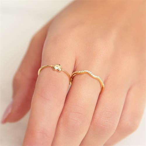 Filigran ring i forgyldt Sølv med Zirkoniasten